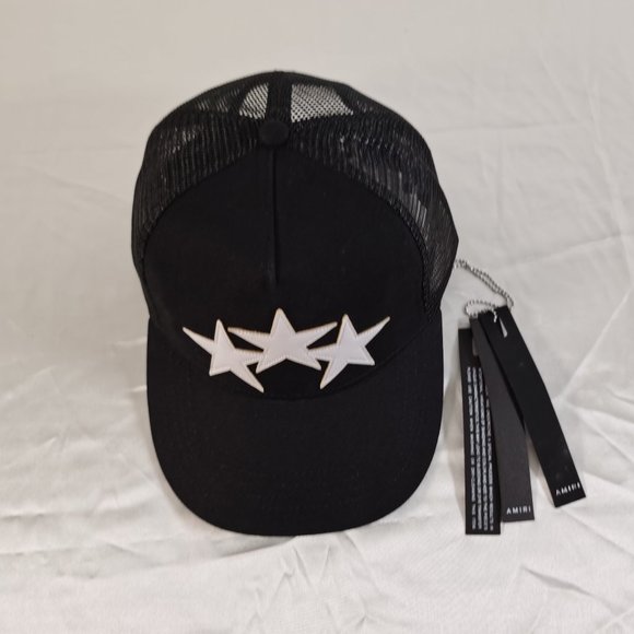 AMIRI | Accessories | Amiri Three Star Patch Trucker Hat Blackwhite | Poshmark